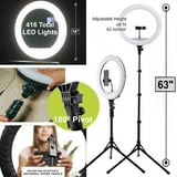 Vivitar 18'' LED Ring Light Kit with 63'' Tripod, Phone Stand ...