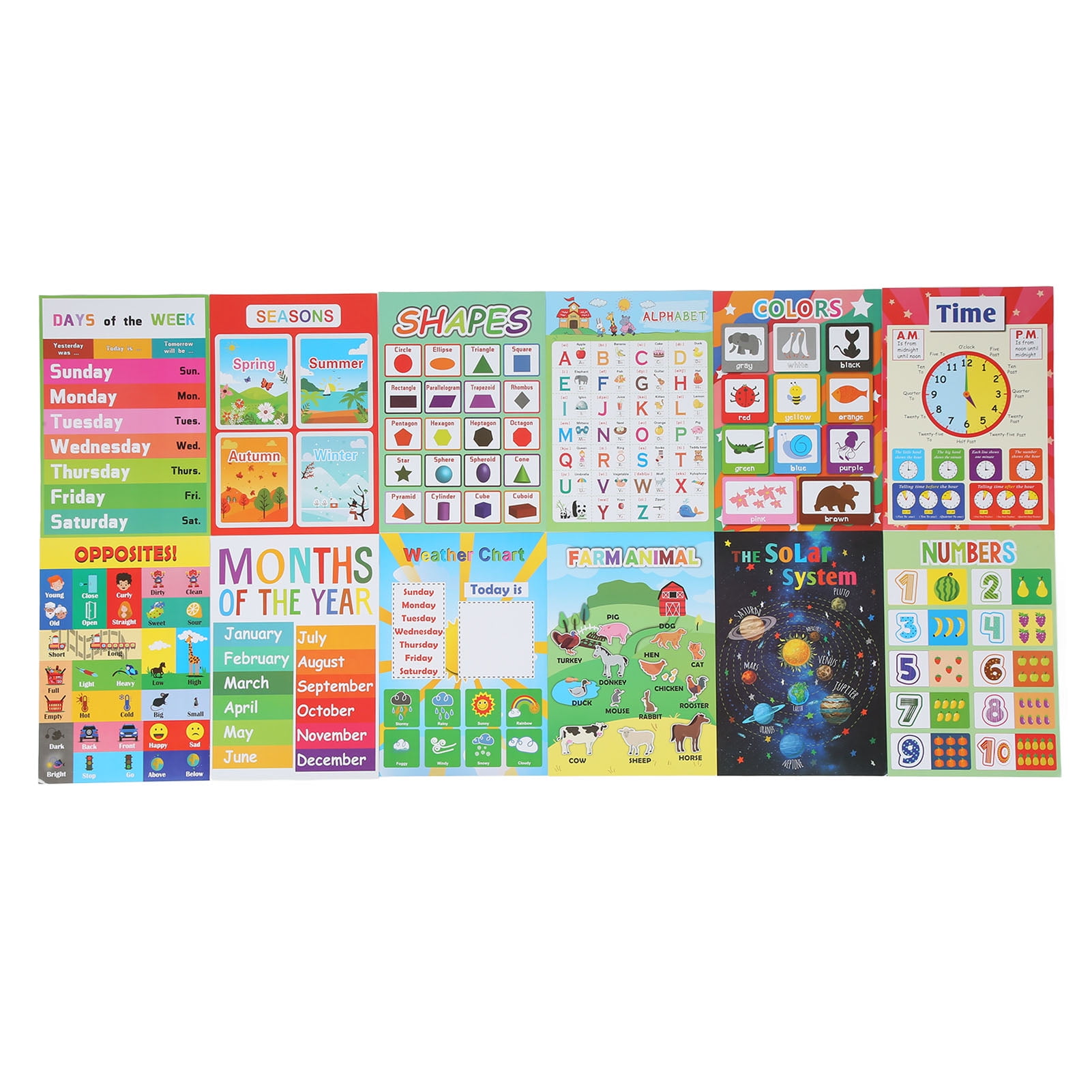 Click here for Voborca 12pcs Educational Posters For Kids Cartoon... prices
