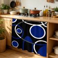 Cabinet Curtain 35''W x 35''L, Black Blue Under Sink Curtain Drapes ...