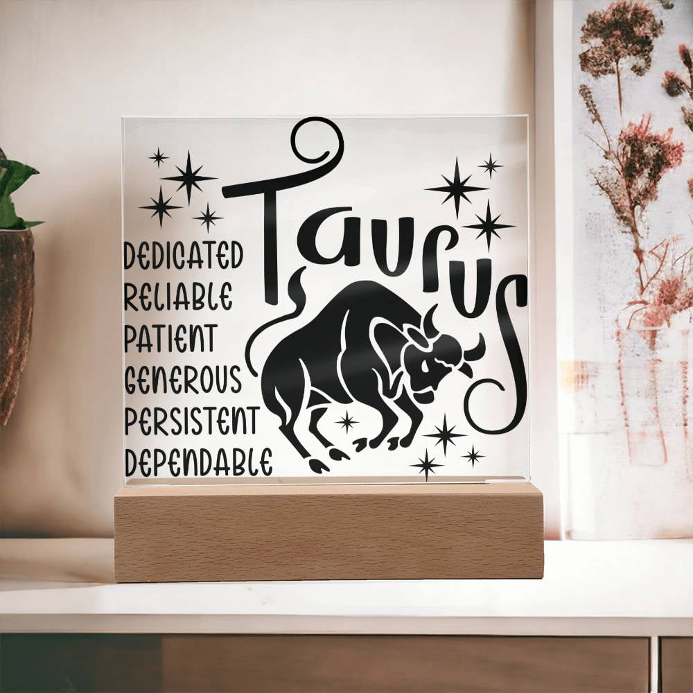 Taurus Zodiac Sign Positive Traits | Acrylic Square Plaque - Walmart.com