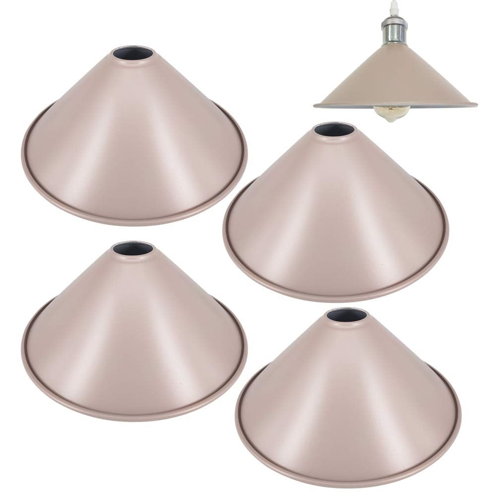 FSLiving 4-Pack 10.2" Industrial Vintage Metal Bulb Guard Iron Cone ...
