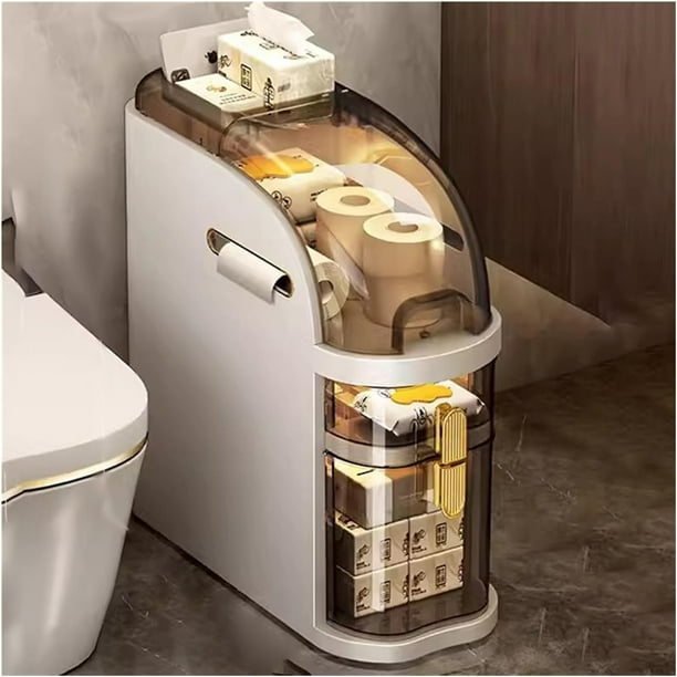 SURJDE Slim Bathroom Storage Cabinet with Wheels, Tall Narrow Drawer ...
