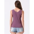 DARING DIVA Lace Trim Tank V Neck Sleeveless Undershirt S Purple ...