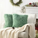 Phantoscope Deluxe Soft Faux Rabbit Fur Series Decorative Throw Pillow ...