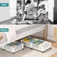 Bamboo Under Bed Storage Containers- Underbed Organizer with Wheels ...