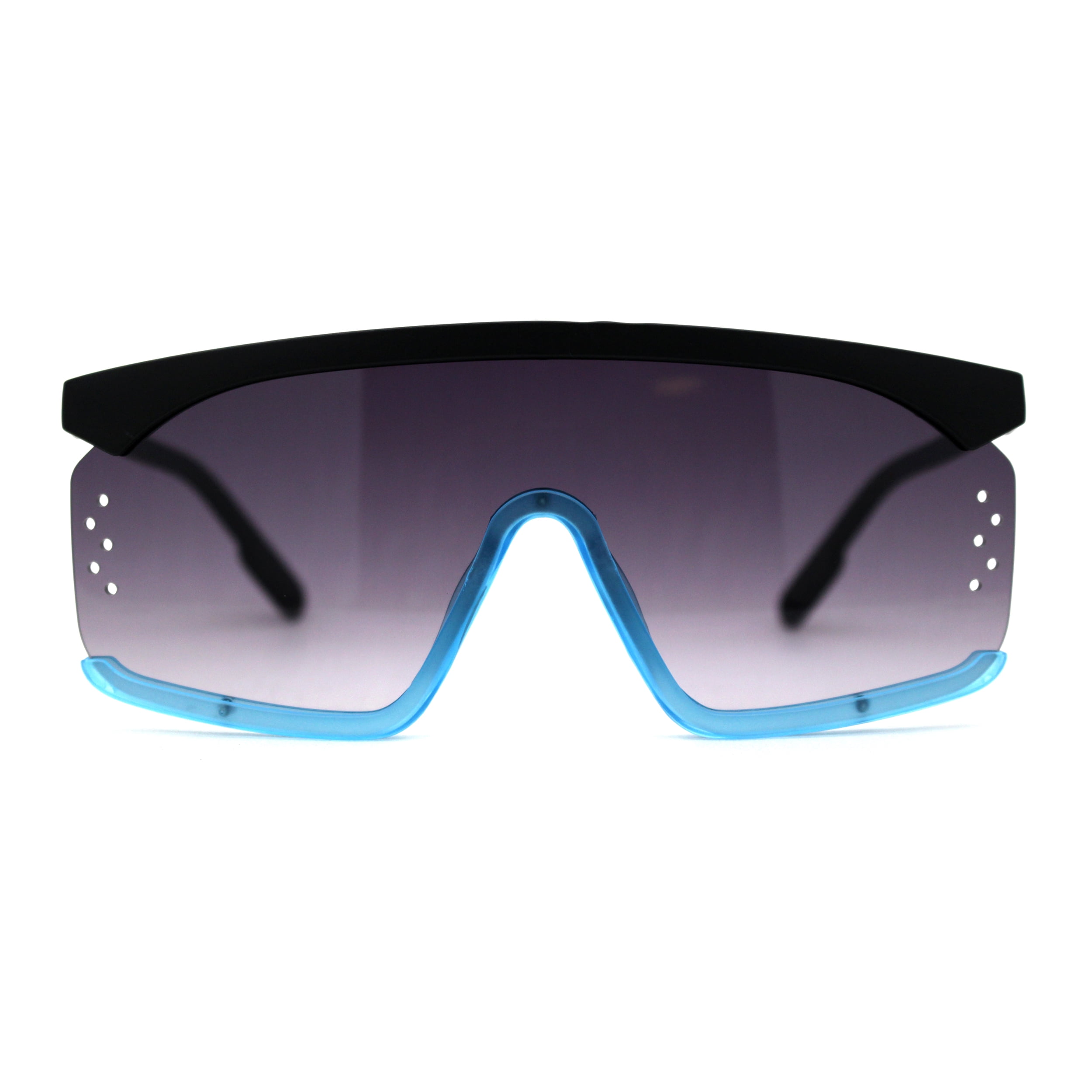 Flat Top Side Vent Mono Block Lens Shield 80s Sport Sunglasses Matte ...