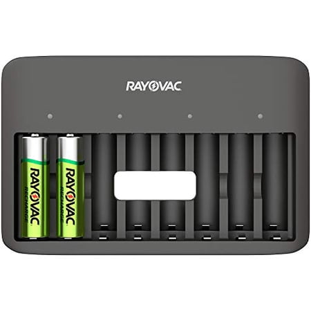 Rayovac USB Battery Charger, 8 Bay Charger for NiMH AA and AAA ...
