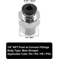 10Pcs Male Straight Push to Connect Fittings 4mm Tube OD x 1/4 inch NPT ...