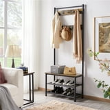 Yaheetech, Hall Tree Entryway Coat Rack, 73"H Rustic Brown, 9 Hooks ...