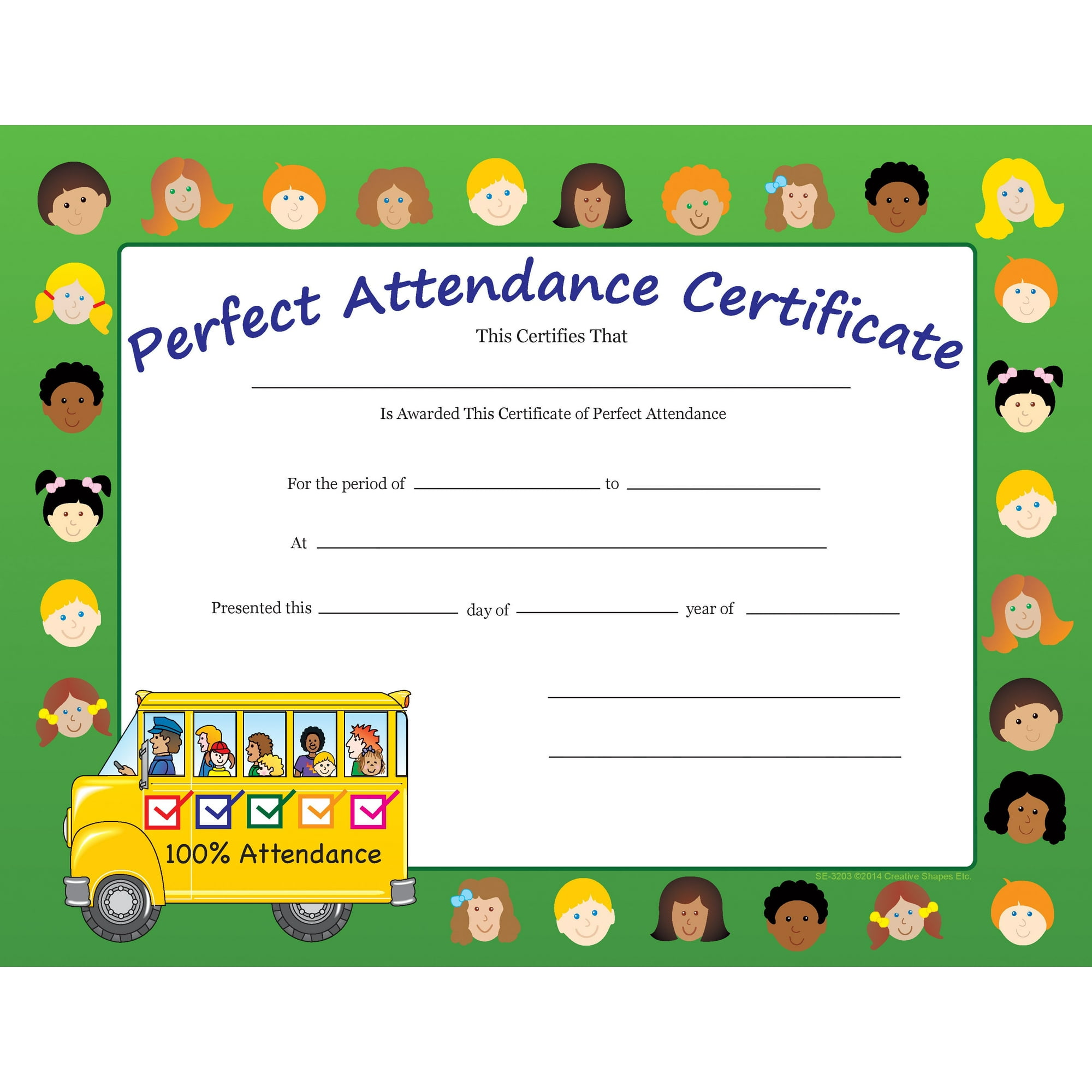 Free Printable Perfect Attendance Certificate Template