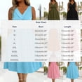 Ayolanni Long Women Summer Dresses Casual Solid Color V-Neck A-Line ...
