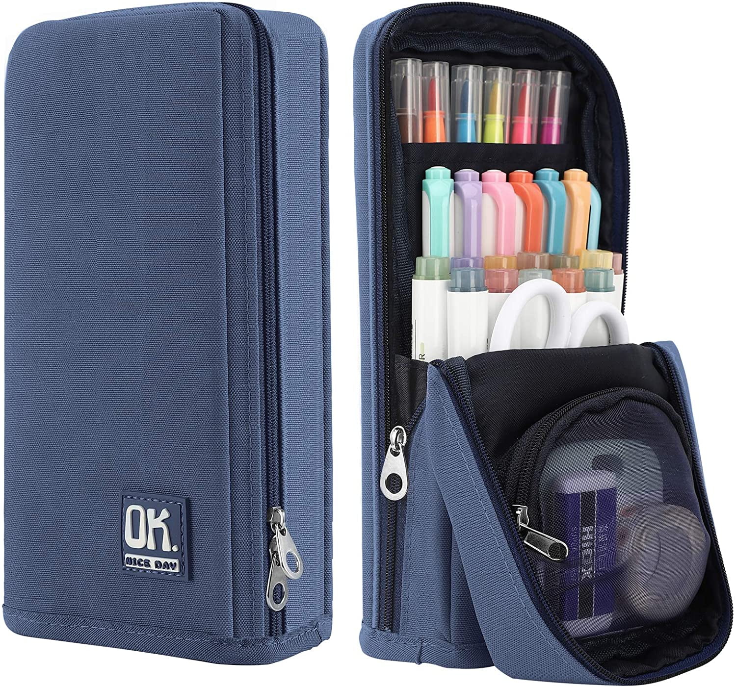 Housolution Standing Pencil Case Large Capacity Pen Bag, Multi-Layer ...