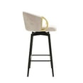 2-Piece Velvet Bar Chairs, 360° Swivel, Simple Design, Beige+Black ...