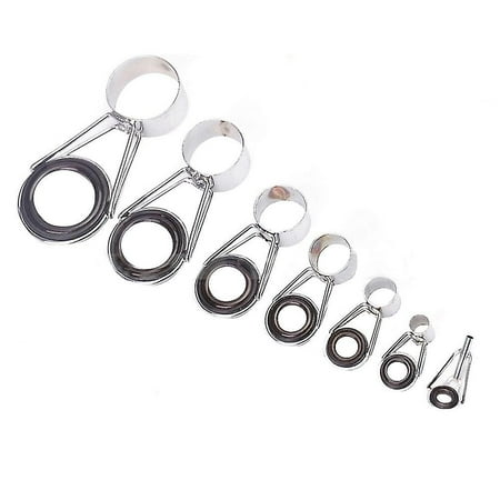 7pcs Fishing Rod Guides Tip 7 Sizes Telescopic Tip Repair Kit Line ...