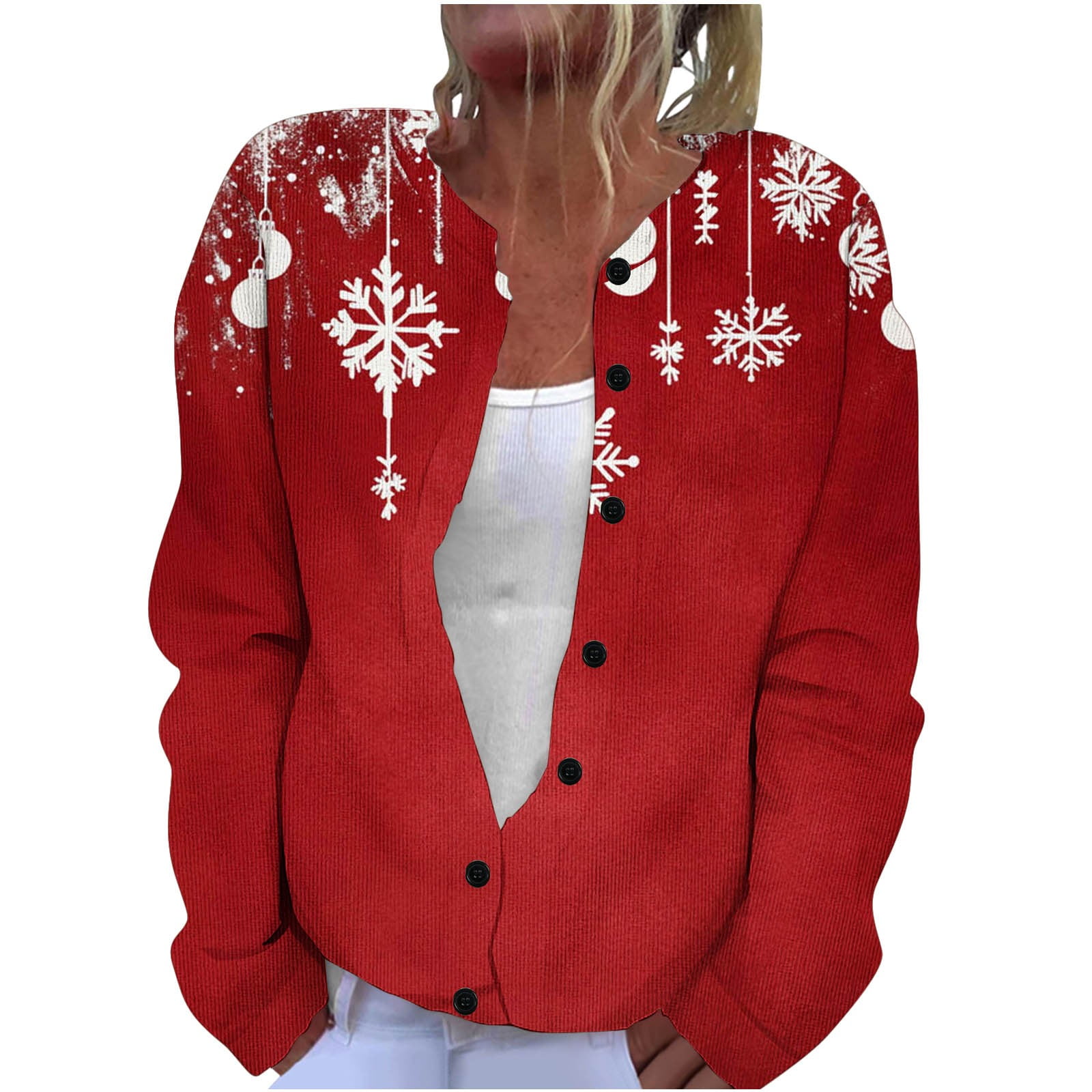 Click here for Generic Red For Women Winter Fall Long Sleeve Happ... prices