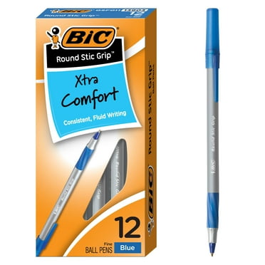 BIC Soft Grip Xtra Comfort Ballpoint Pen, Bold Ink, Medium Point (1.2 mm), Pack of 24 Blue Pens ...