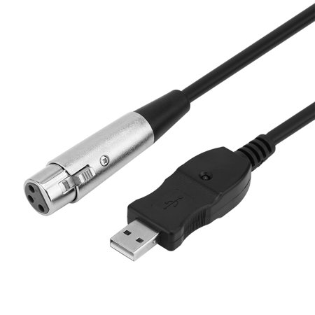 Peahefy USB to XLR Cable, USB Microphone Link,USB Male to XLR Female ...