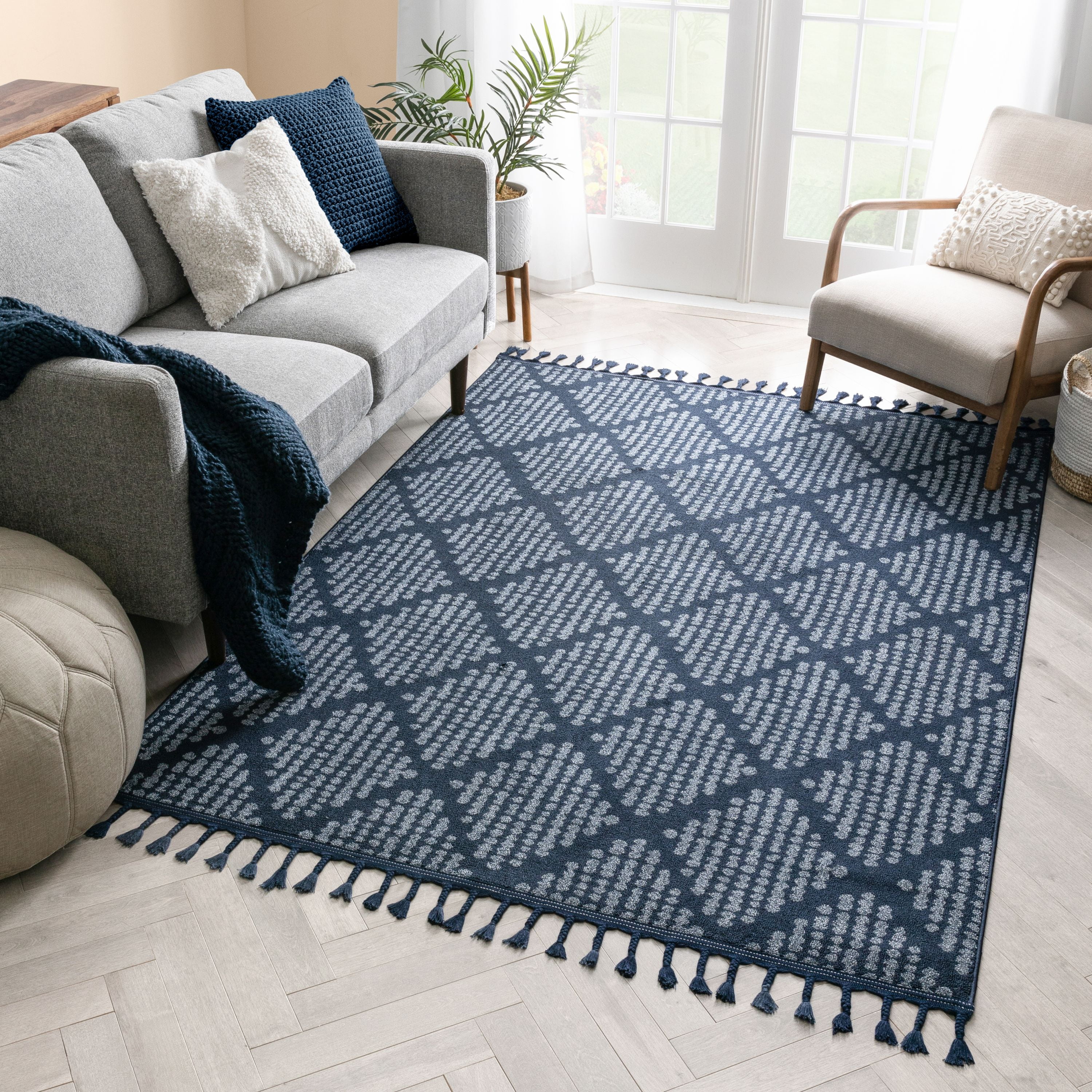 Well Woven Cenadora Dark Blue Moroccan Trellis Area Rug - Walmart.com