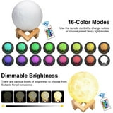 Moon Lamp 5.9 inch 16 Colors LED 3D Moon Light, Remote & Touch Control ...