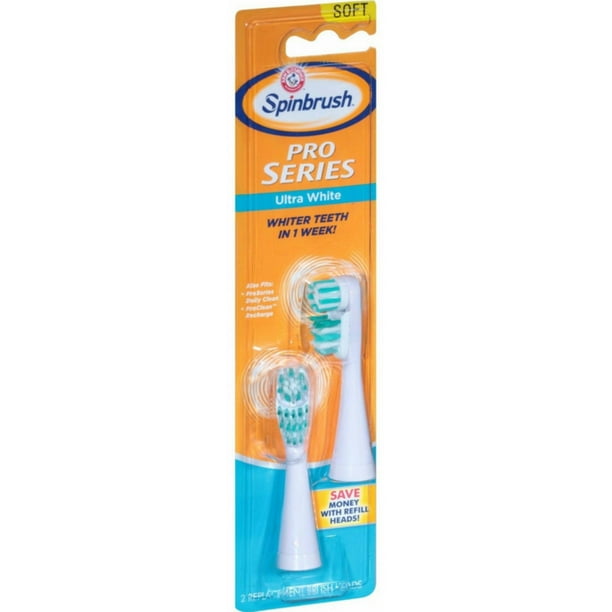 ARM & HAMMER Spinbrush Pro Series Ultra White Replacement Brush Heads ...