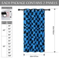 Blue and Black Wavy Checkered Pattern Blackout Curtains,Triple Weaved ...