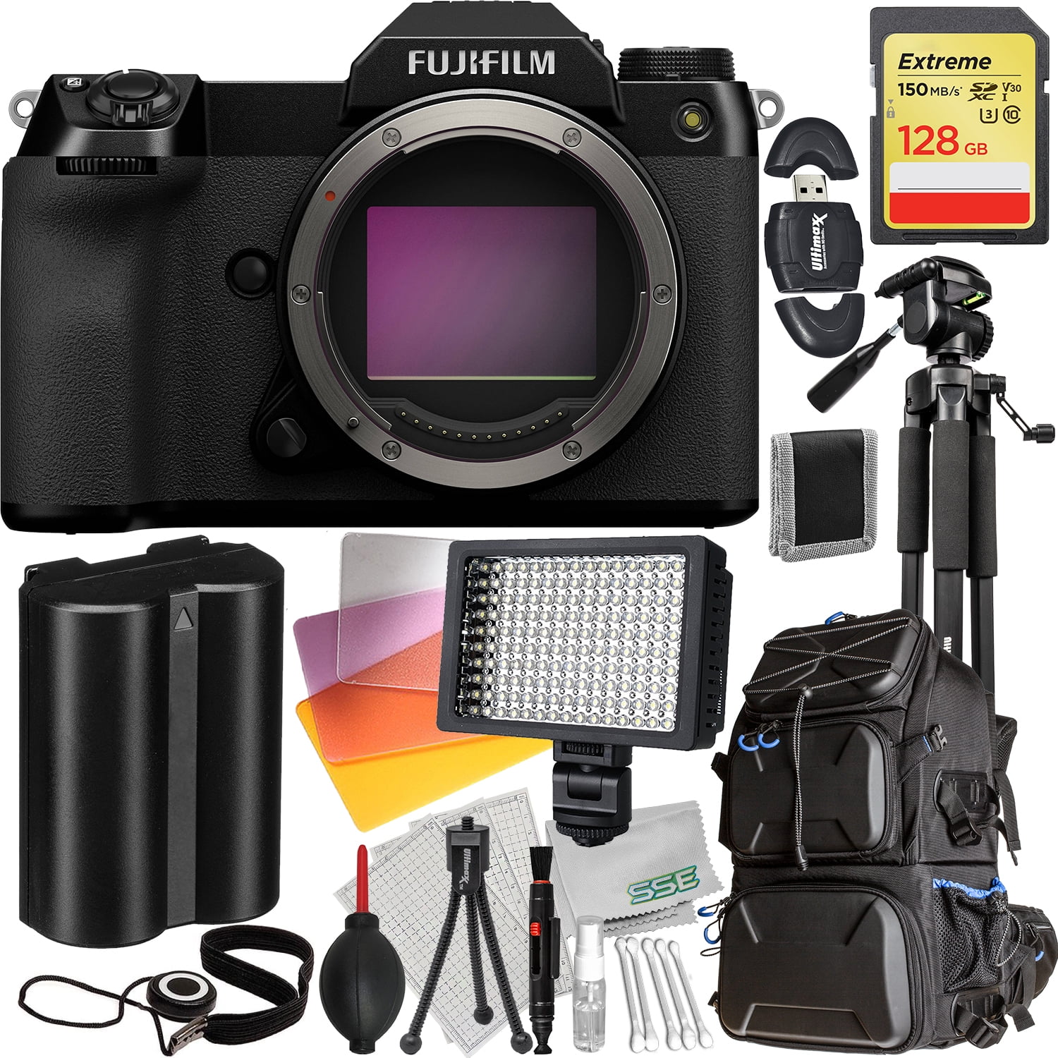 FUJIFILM GFX 50S II Medium Format Mirrorless Camera (Body Only) with Essential Accessory Bundle ...