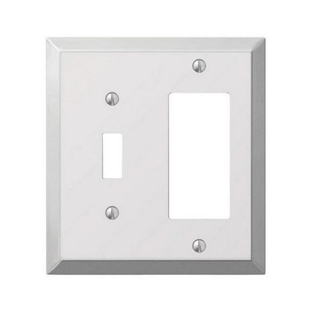 161TR 1 Toggle-1 Rocker Combo Polished Chrome Stamped Steel Wall Plate ...