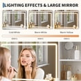 Garvee Modern Vanity Desk with Mirror and Adjustable LED Lights – 35.4 ...