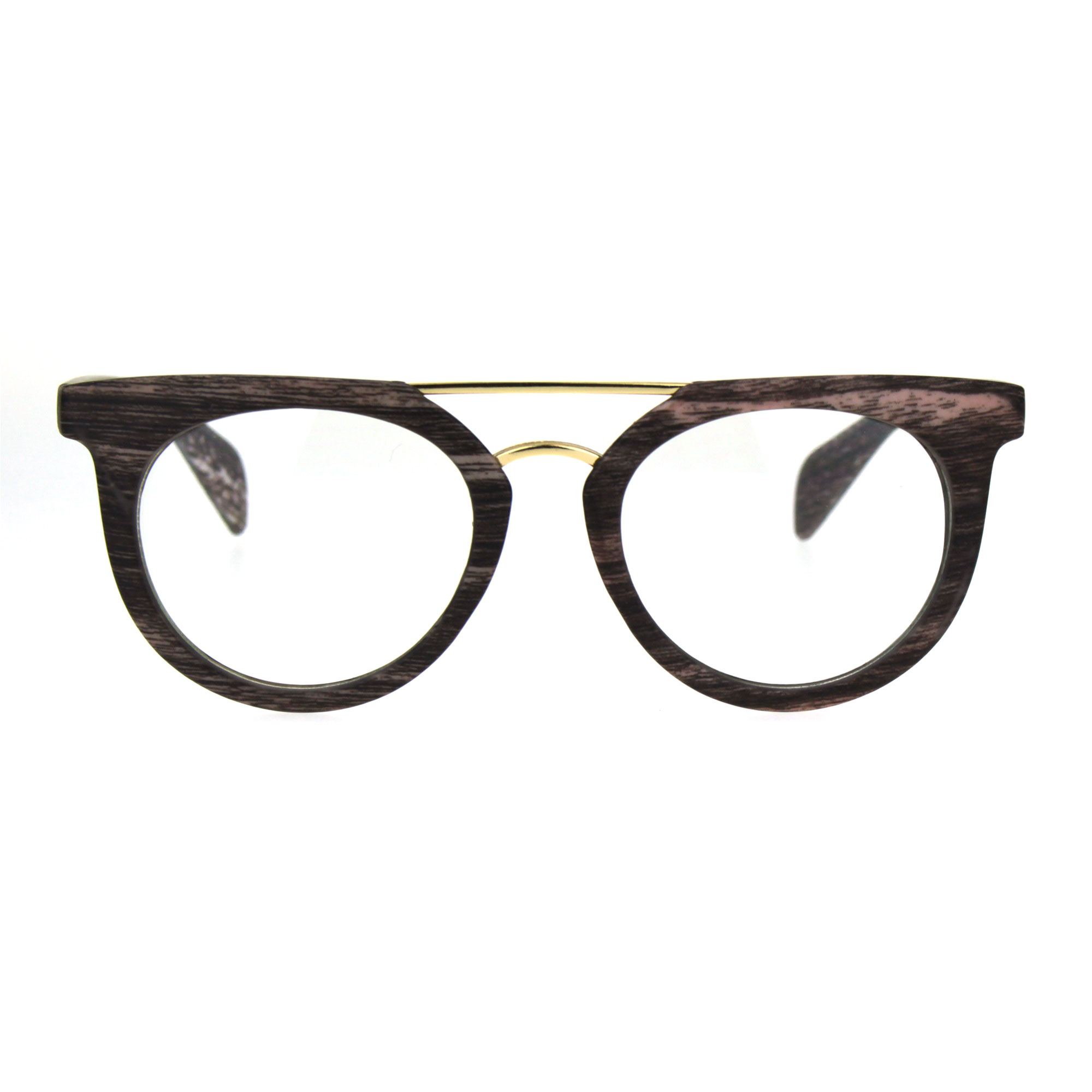 Vintage Style Flat Top Nerdy Metal Bridge Horn Rim Clear Lens Glasses ...