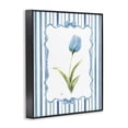 Stupell Industries Blue Tulip & Ribbon Border Black Framed Giclee Art ...