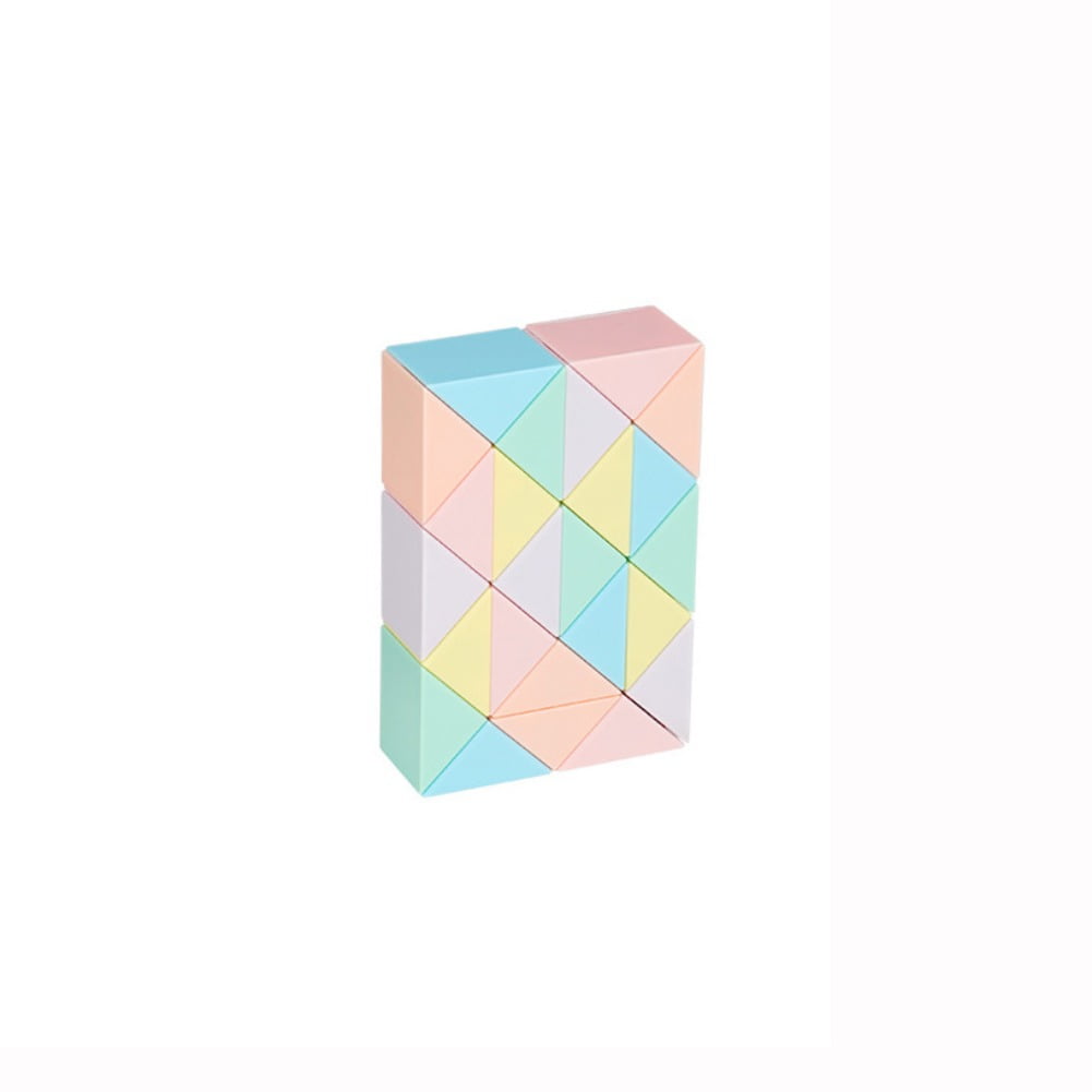 Rainbow Color Wedges Magic Snake Cube Twist Puzzle 3D Brain Teaser ...