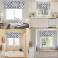 Curtain Valance for Windows, Blue Geometric Vintage Pattern Kitchen ...