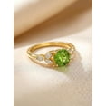 6x8 mm Art Deco Peridot Cluster Engagement Ring, 925 Silver August ...