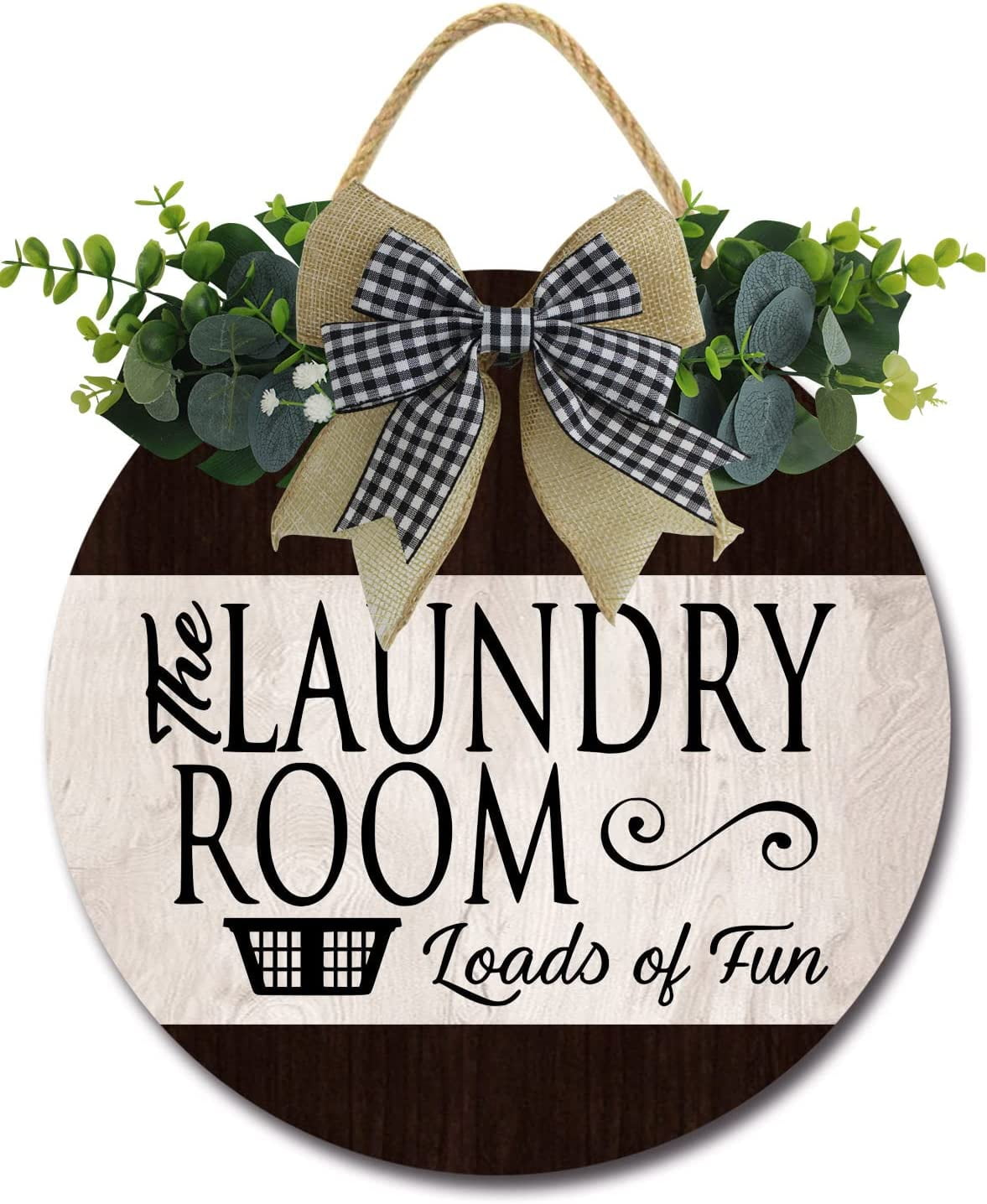 Eveokoki 11" The Laundry Room Loads of Fun Sign Rustic Wooden Plaque ...