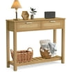 LAZZO Narrow Entryway Console Table with Storage, 3 Rattan Drawers ...