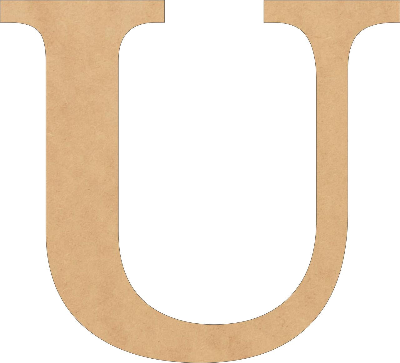 Wooden Letter Times, Unfinished 8'' Tall Alphabet U, Blank Wall Craft ...