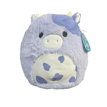 Squishmallows FuzzAMallow Official 12 inch Bubba the Purple Cow with ...