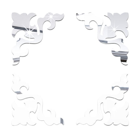 4pcs Mirror Stickers Smooth Removable Plastic Reflective Surface Mirror ...