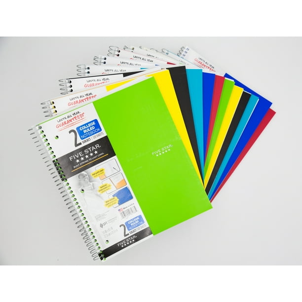 Five Star Spiral Notebook, 12 Pack, 2-Subject, College Ruled Paper, 120 ...