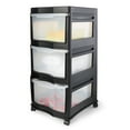 Life Story Classic 3 Shelf Storage Organizer Plastic Drawers Black 4