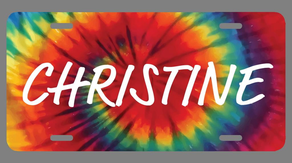 Christine Name Tie Dye Style License Plate Tag Vanity Novelty Metal ...
