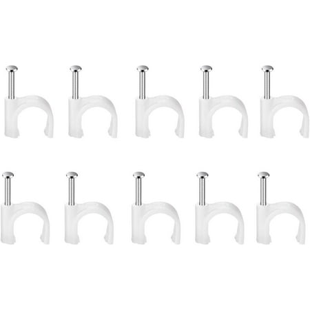 SICED 100 Pack Round Steel Cable Clips for Organizing Electrical Wires ...