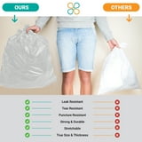 PlasticMill 6 Gallon High Density Clear Garbage Bag,6 MICRON,20x22,100 ...