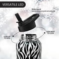 32 Oz Zebra Stripes Water Bottle With Handle, Flip Lid & Straw ...