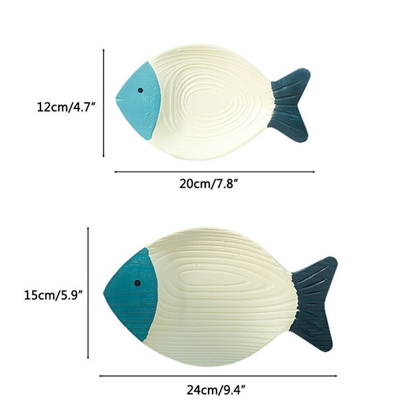 Wood Fish Hanging Ornament Wooden Fish Wall Art Decor For Beach Theme ...