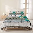Blue Blossom Flower on Wood Barn 3 Pieces Quilt Set,1 Quilt with 2 ...