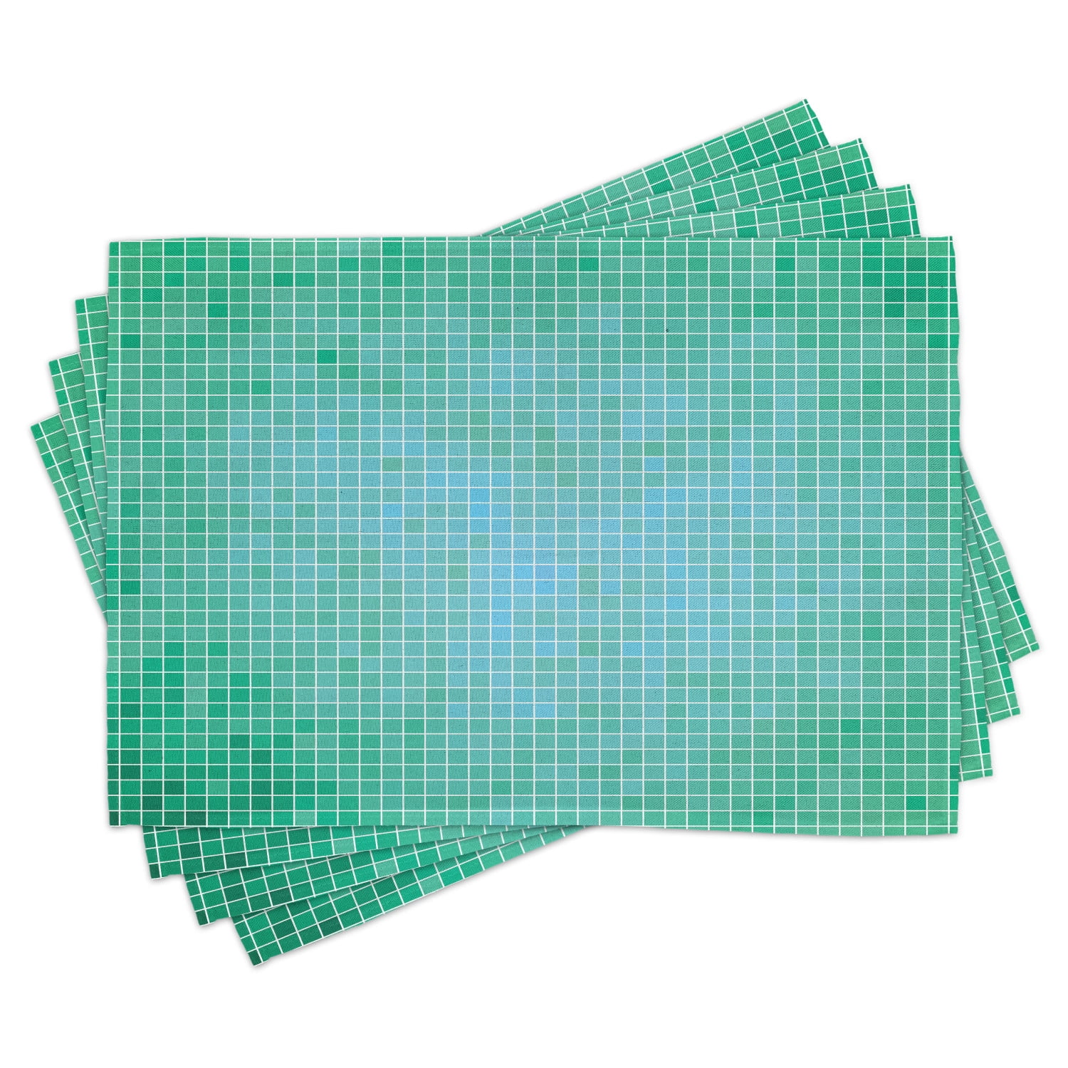 Ambesonne Green Place Mats Set of 4, Pixel Mosaic Love Pattern ...