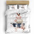 Farm Animal Queen Duvet Cover Set, Cow Pig Sheep Chicken 4 Piece ...
