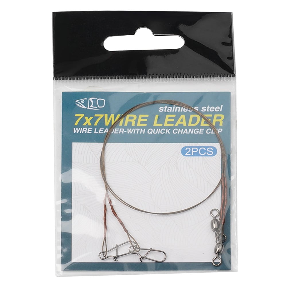 2pcs/Pack Fishing Line Steel Wire Leader With Snap & Swivels Wire ...