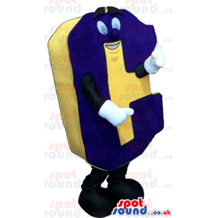 Customizable Blue And Yellow Initial Letter C SPOTSOUND Mascot ...